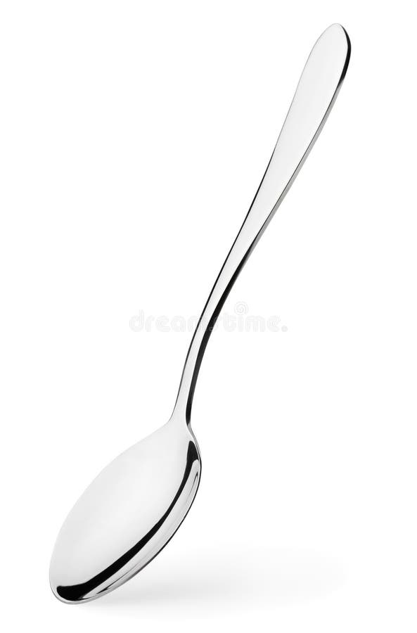 Silver Teaspoon Side View Isolated with Path Stock Photo - Image of ...