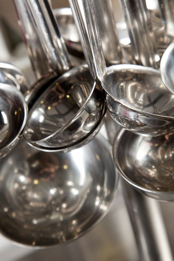 Silver spoons stock photo. Image of reflective, restaurant - 15618346