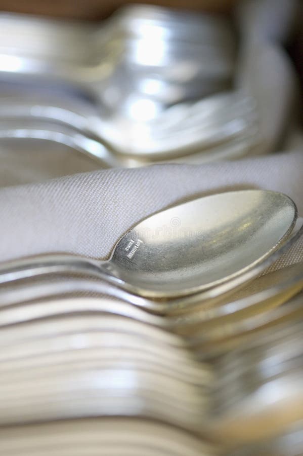 Silver spoons editorial photography. Image of selective - 23705022
