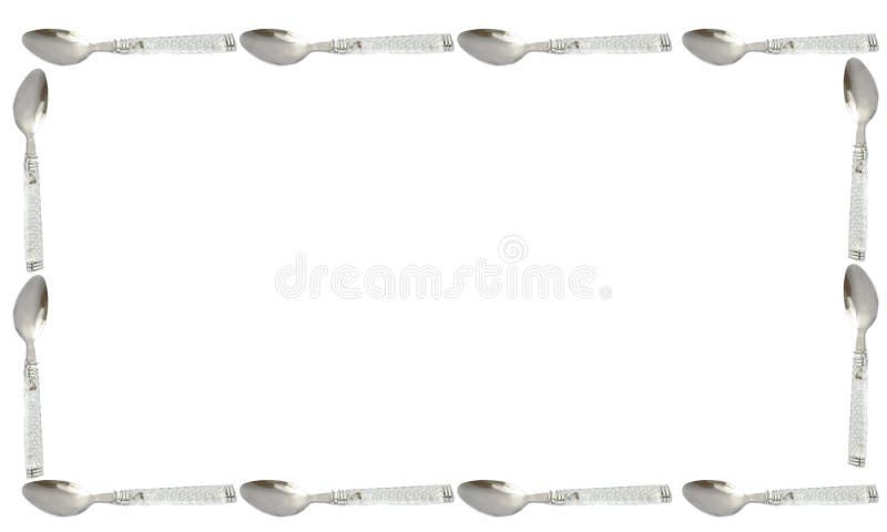 Silver spoons frame stock illustration. Illustration of table - 41624637