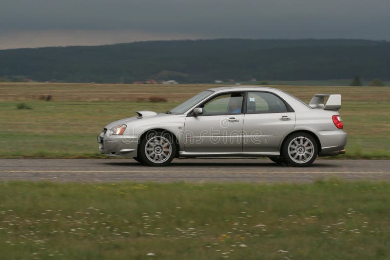 Silver sport car stock photo. Image of speeding, speed - 3913564
