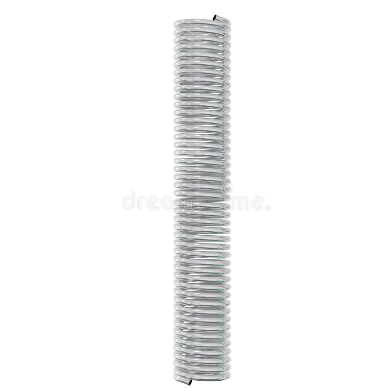Silver Spring Coil. 3D Render. Isolated on White Background. Stock ...