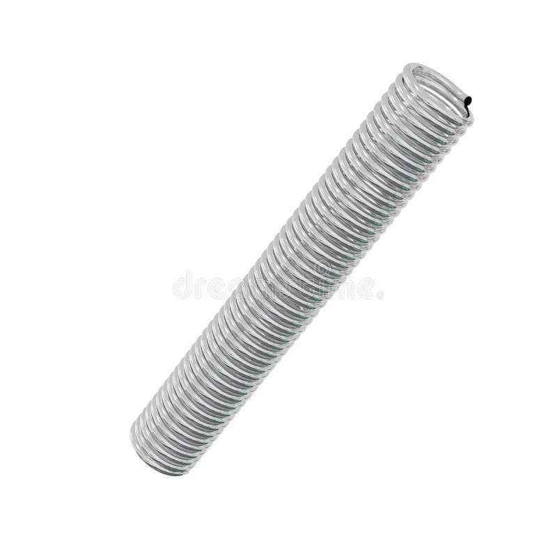 Silver Spring Coil. 3D Render. Isolated on White Background. Stock ...