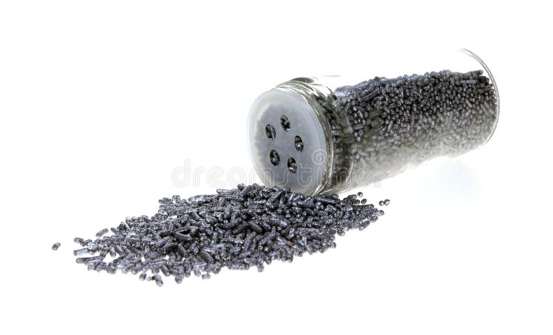 Silver Sprinkles Spilling from Jar Stock Image - Image of special ...