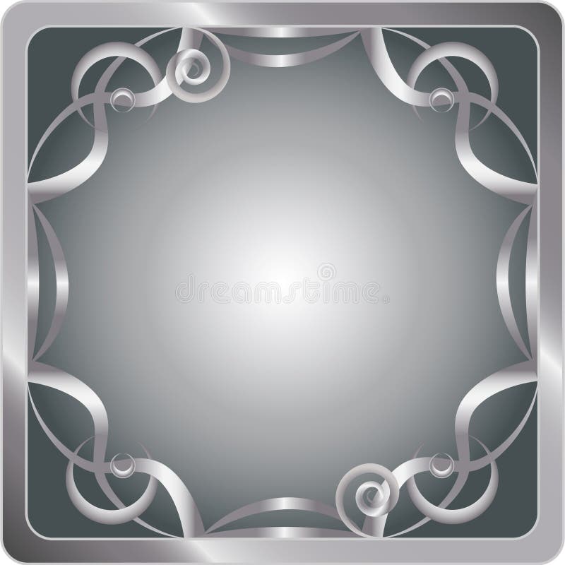 Frame of Silver Leaf in Old Style on a Black Backg Stock Vector ...