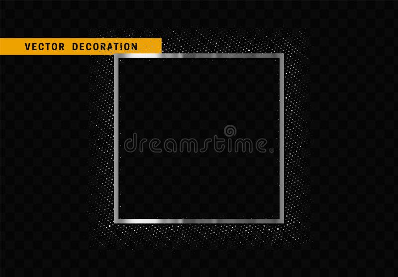 Silver Square Frame Isolated on Transparent Background Stock Vector ...