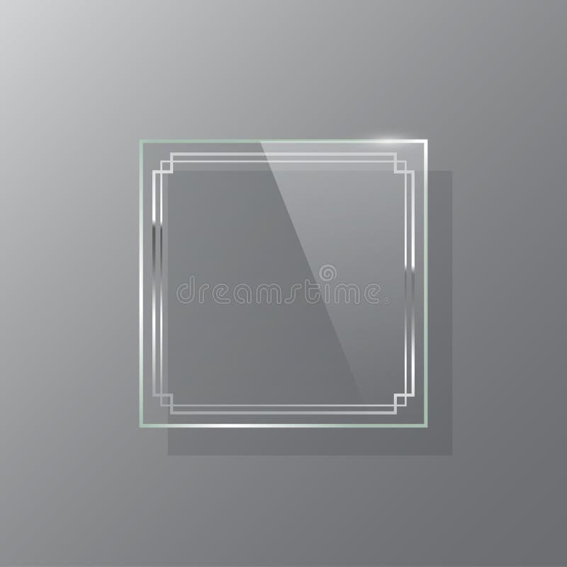 Silver Square Glass Frame Realistic Vector Mockup Stock Vector ...