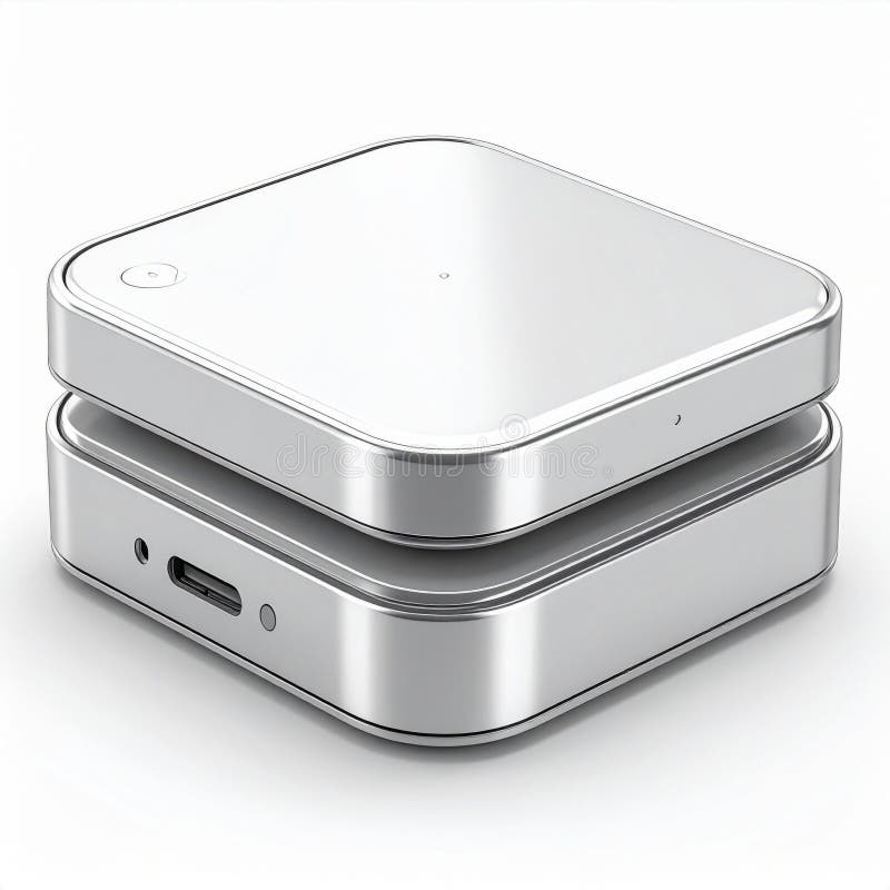 Silver Square Portable Technology Device Stock Illustration ...