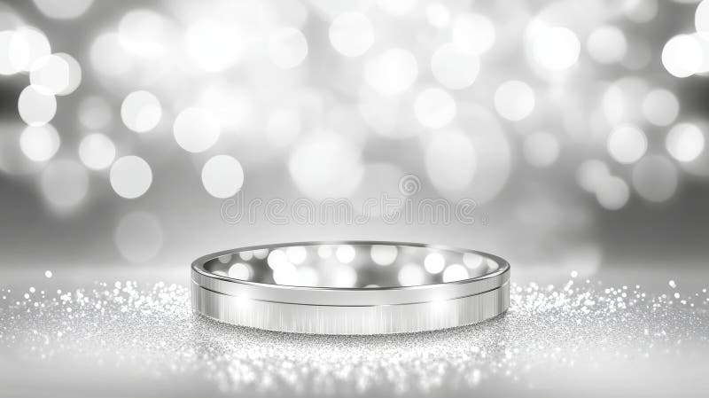 Silver Stage Shimmer Bokeh Background with Sparkling Lights for ...