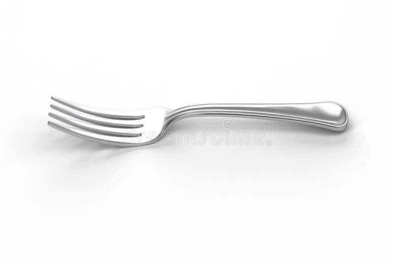 A Silver Stainless Steel Fork Isolated on a White Background Stock ...