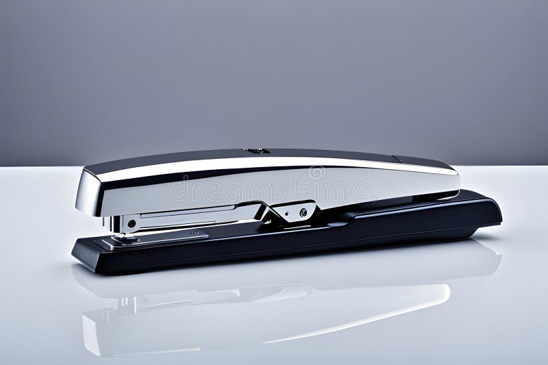 A Silver Stapler Sits on a White Surface Stock Photo - Image of paint ...