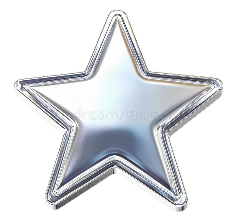 Silver Star Award Icon 3D Render Isolated on White Stock Illustration ...