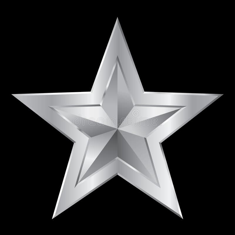Silver 3D star stock vector. Illustration of icon, guarantee - 250143967