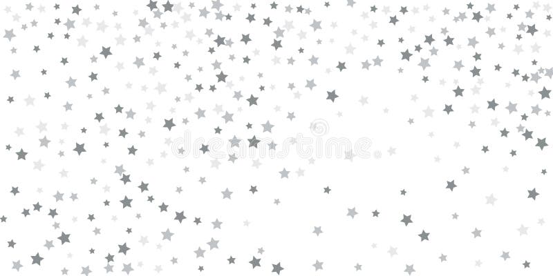 Silver Star Confetti. Falling Stock Vector - Illustration of festive ...