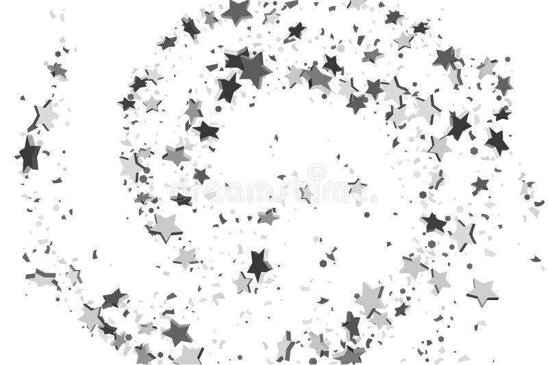 Silver Volumetric Star Confetti Stock Vector Illustration Of Bright