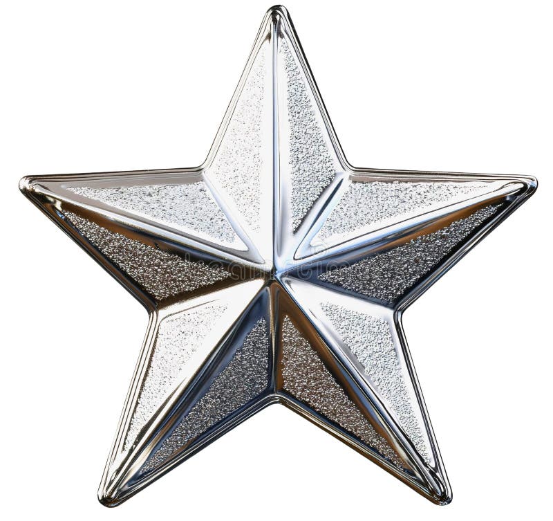 Silver Star Decoration Isolated on White Stock Photo - Illustration of ...