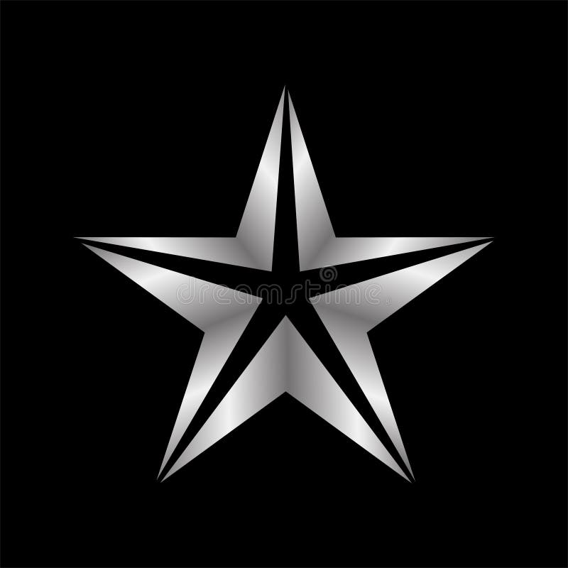 Abstract Elegant and Modern Style Silver Star Logo Icon Isolated in ...
