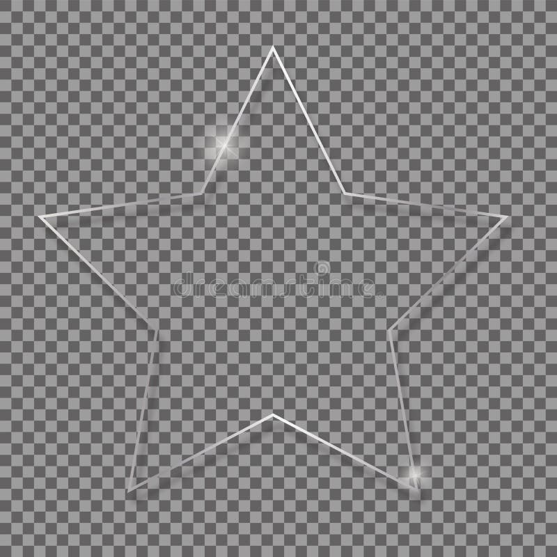 Silver Star Metal Frame on Transparent Background Stock Vector ...