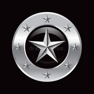 Silver Star in Silver Star Frame Stock Vector - Illustration of chrome ...