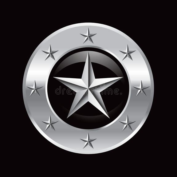 Silver Star in Silver Star Frame Stock Vector - Illustration of chrome ...