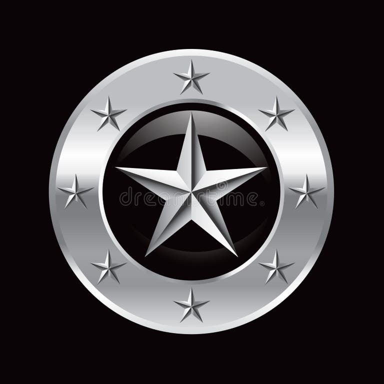 Silver Star in Silver Star Frame Stock Vector - Illustration of chrome ...