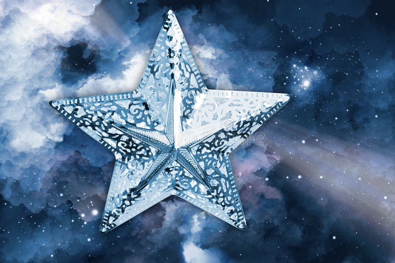 Silver Star with Space Background Stock Illustration - Illustration of ...