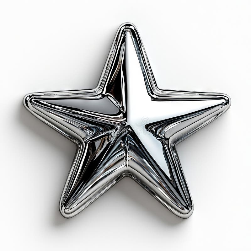 A Silver Star on a White Background Stock Illustration - Illustration ...