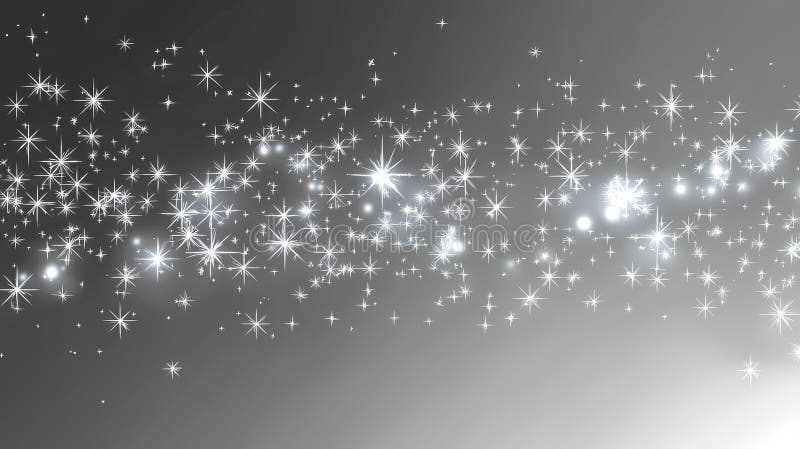 Silver Starry Night Gradient Background, Sparkling Design, Celestial ...