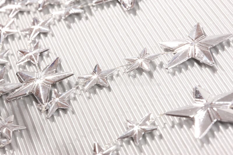 Silver stars stock photo. Image of garland, year, silver - 12167096