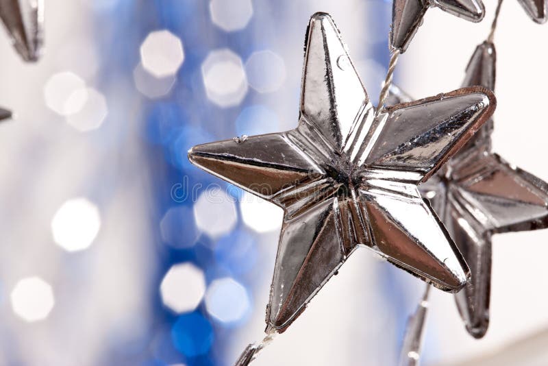 Silver stars stock photo. Image of garland, year, silver - 12167096