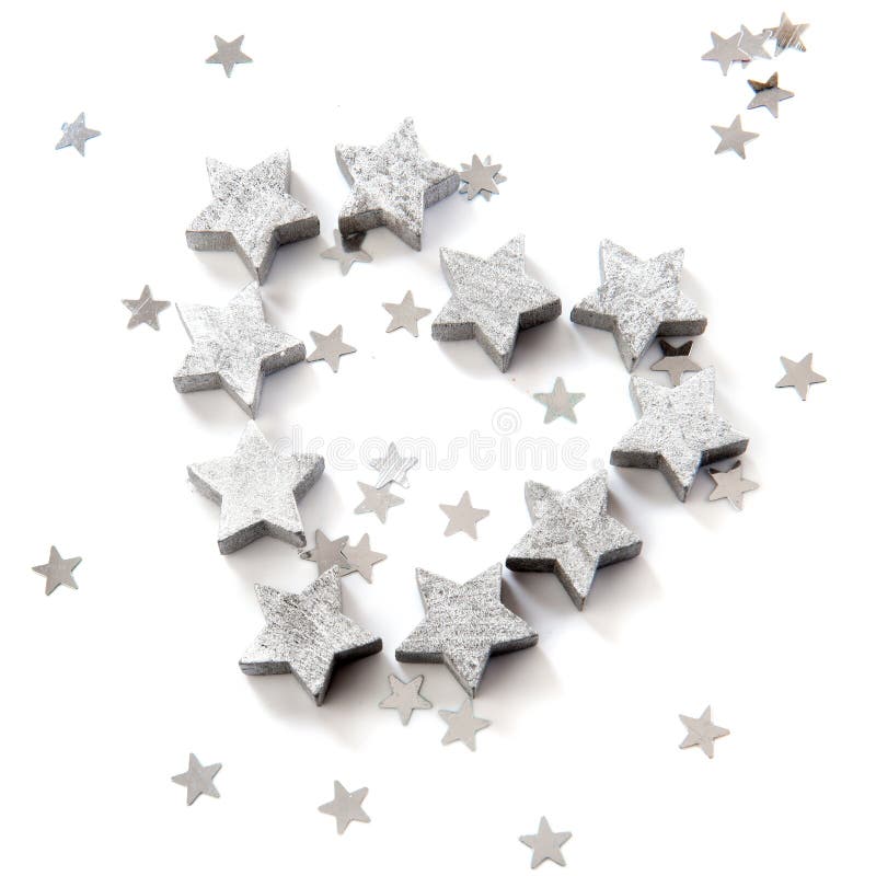Silver stars stock photo. Image of decorative, white - 34332492