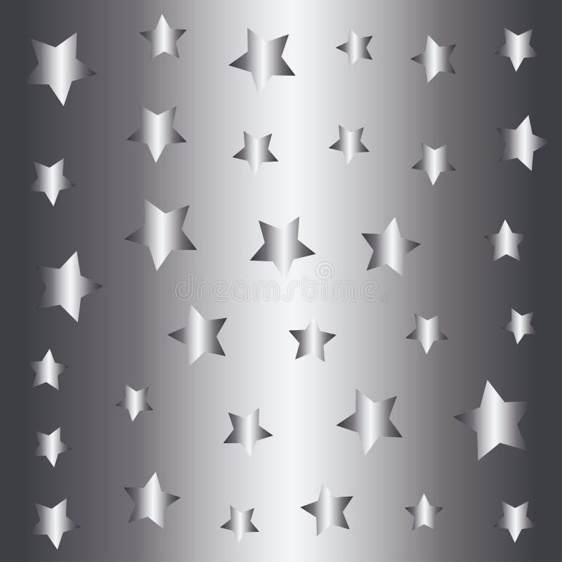 Silver Stars Pattern, Style Background Stock Illustration ...