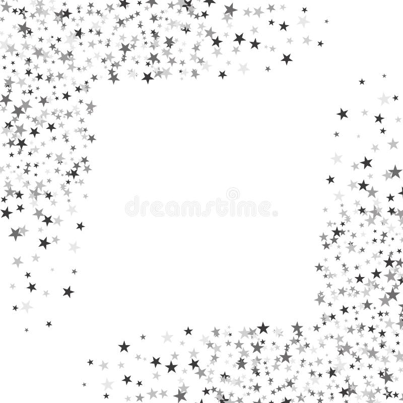 Silver Stars with Square White Shape in the Middle, White Background ...