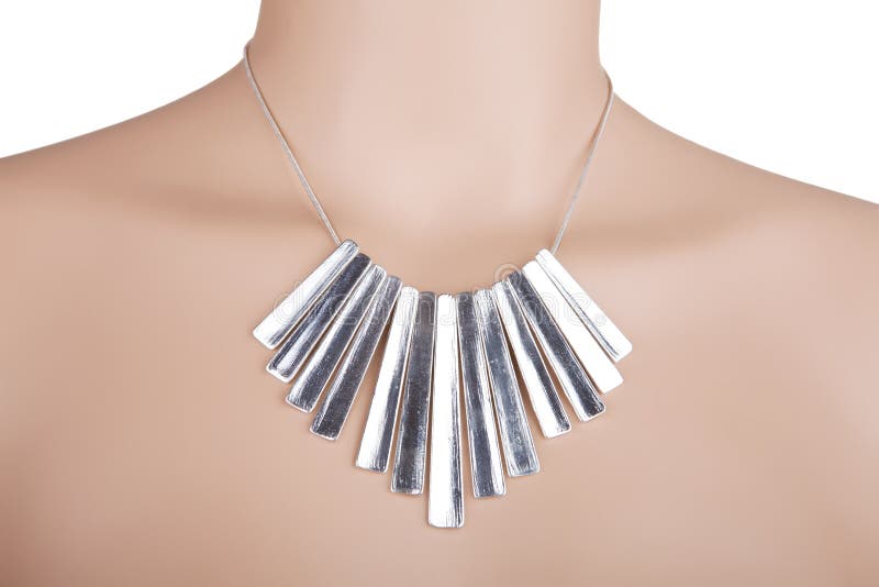 Silver statement necklace stock photo. Image of chain - 42263662