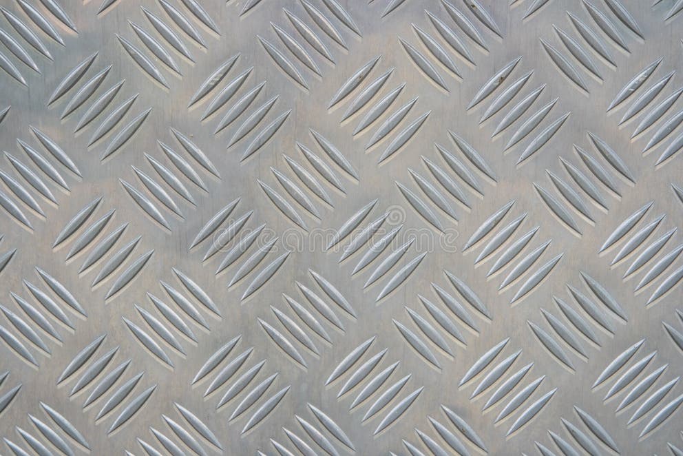 Silver Steel Checker Plate Background Stock Image - Image of iron ...