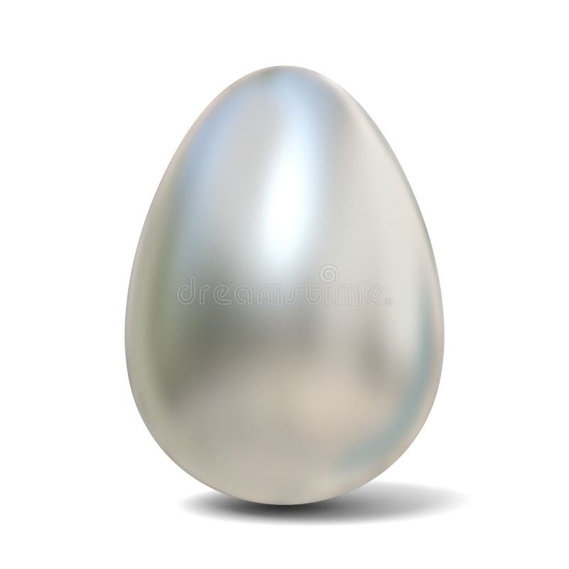 Silver, Steel, Metal Egg. 3D Stock Illustration - Illustration of light ...