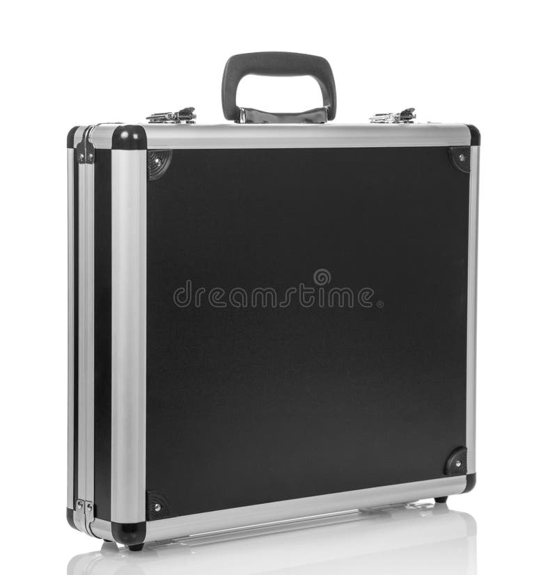 Silver steel suitcase stock image. Image of gray, close - 54635027
