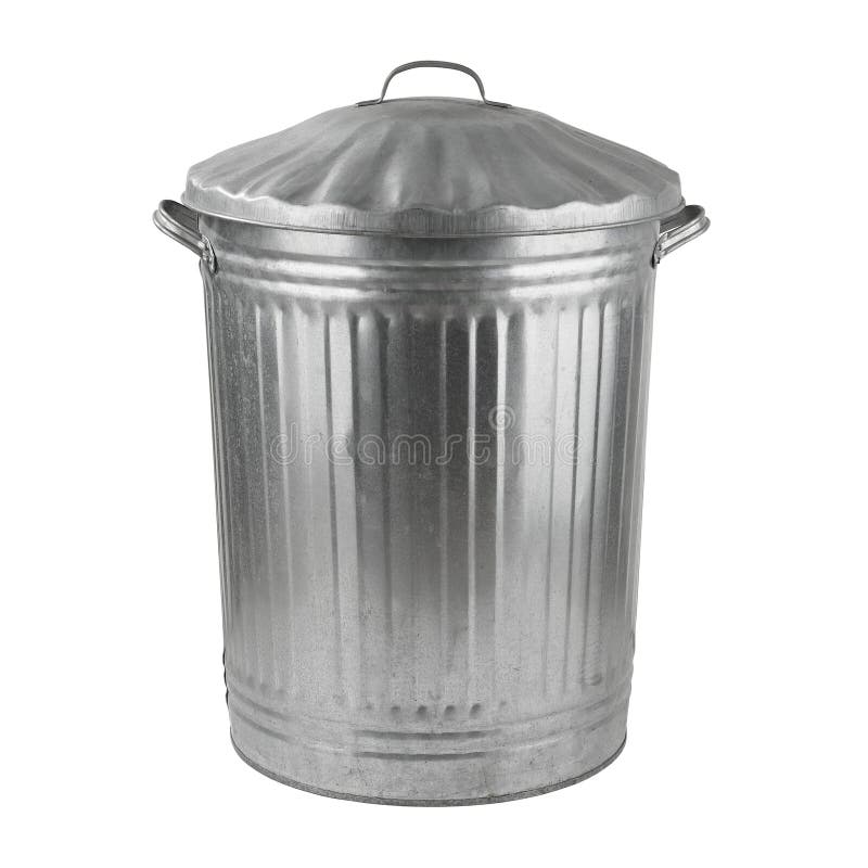 Silver steel trash can stock image. Image of waste, steel - 33532805