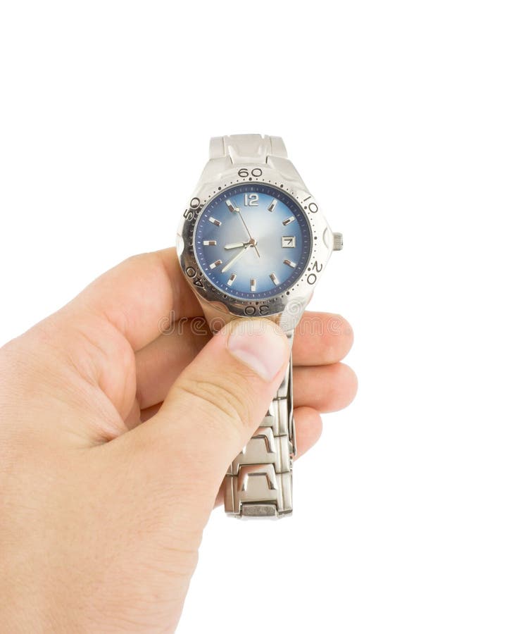 Silver steel watch stock image. Image of object, urgency - 25847823