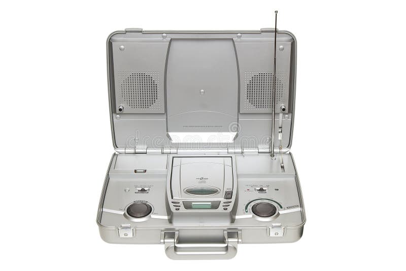 Silver Stereo CD Radio Cassette Recorder Isolated on White Stock Photo ...