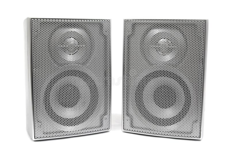Silver stereo speakers stock image. Image of subwoofer - 3651963