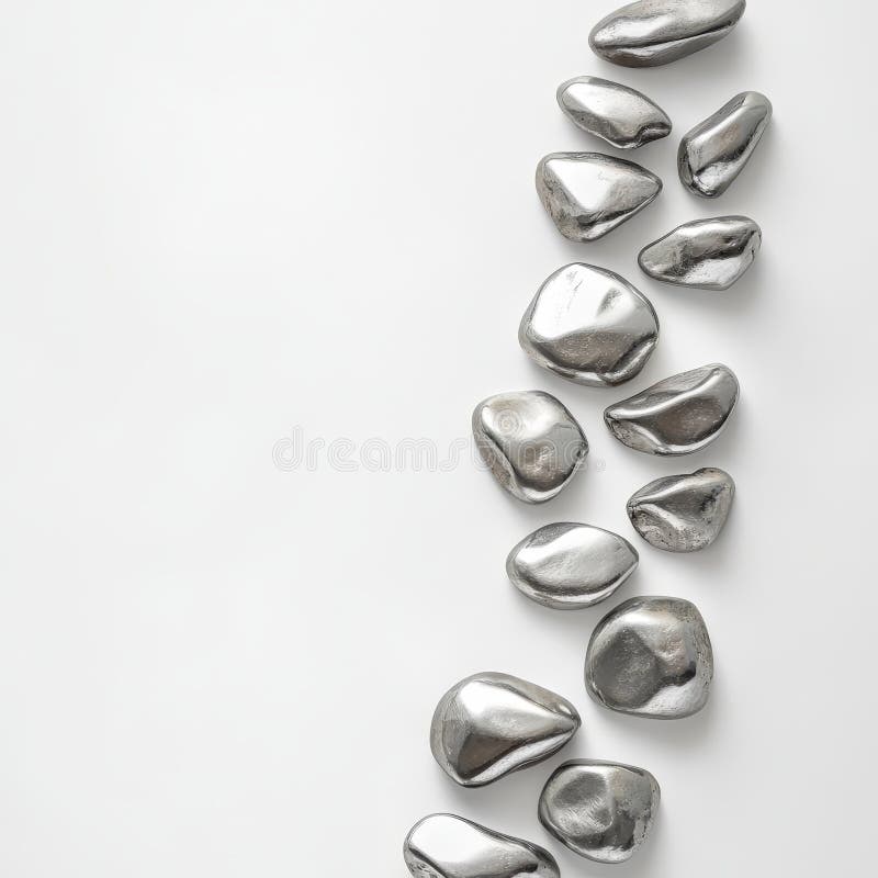 Silver Stones on a White Background. Place for Your Text. Vector ...
