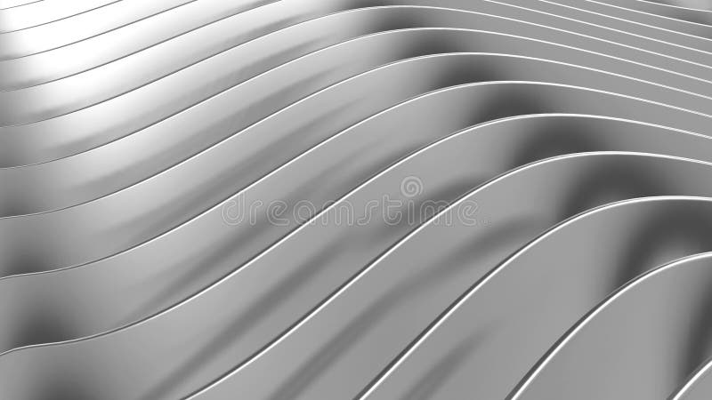 Silver Striped Pattern Background, 3d Lines Design, Wavy Metallic ...