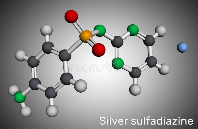 Silver Sulfadiazine Molecule. it is Sulfonamide Antibiotic, Used for ...