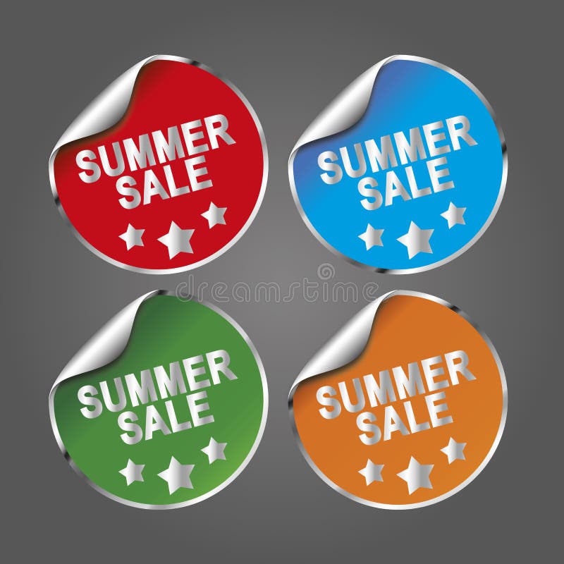 Silver summer sale sticker stock illustration. Illustration of graphic ...