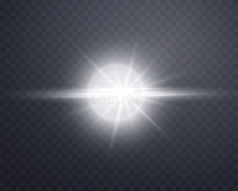Silver Sunlight Lens Flare, Sun Flash with Rays and Spotlight. Glowing ...
