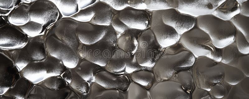 A Silver Surface with a Hammered Texture, Creating a Dimpled Effect ...