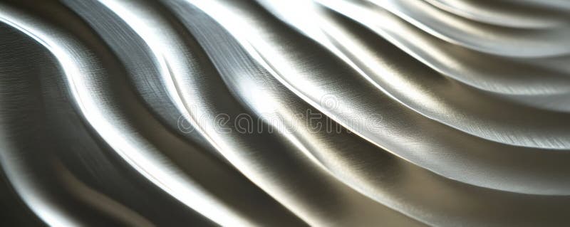 A Silver Surface with a Ribbed Texture, Featuring Parallel Grooves that ...