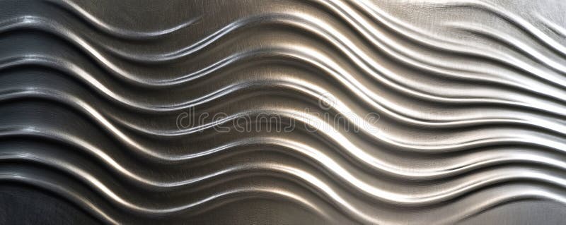A Silver Surface with a Ribbed Texture, Featuring Parallel Grooves that ...