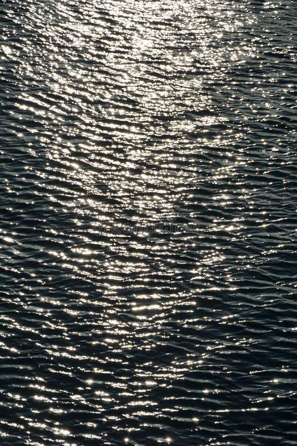 The Silver Surface of the Sea Water Illuminated by the Moonlight Stock ...